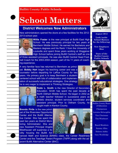 School Matters August 2012 - Bullitt County Public Schools