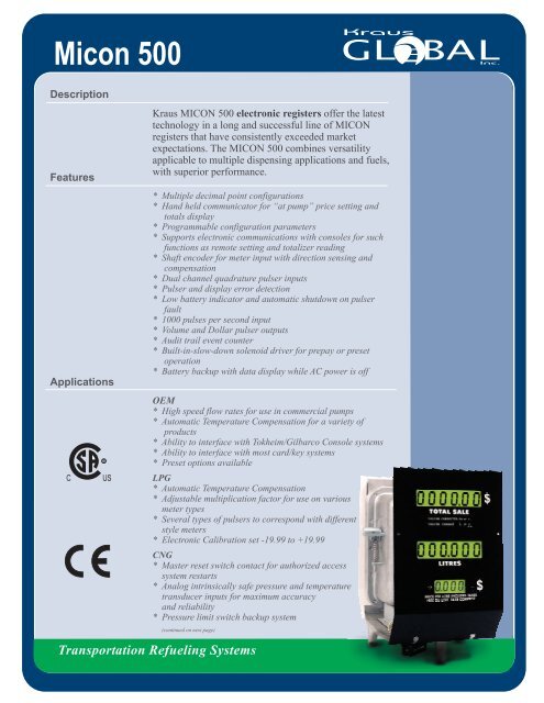 Micon 500 Brochure - Kraus Global