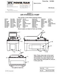 AIR HYDRAULIC PUMP - SPX