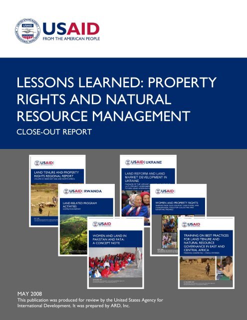 Property Rights and Natural Resources Management - Land Tenure ...