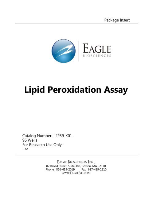 Lipid Peroxidation Assay - Eagle BioSciences