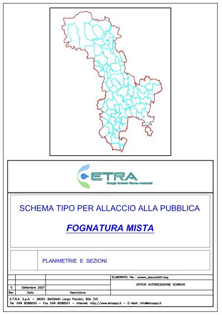 Schema tipo per l'allacciamento alla fognatura mista - Etra Spa