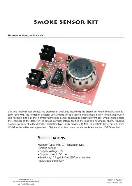SMOkE SENsOR KIT - E-Gizmo