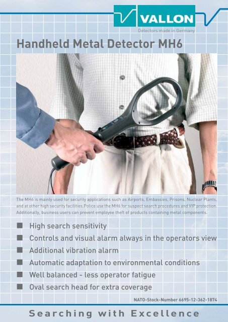 Handheld Metal Detector MH6 - Vallon
