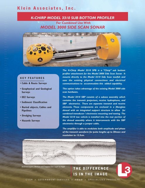 L-3 Klein K-Chirp Model 3310 Sub Bottom Profiler (Click here for PDF)
