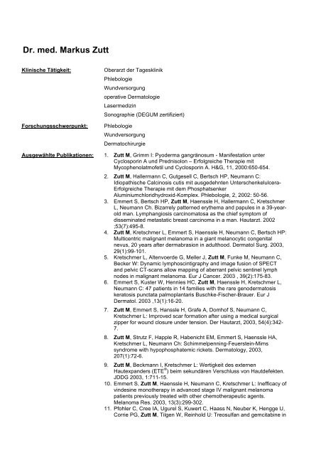 Dr. med. Markus Zutt