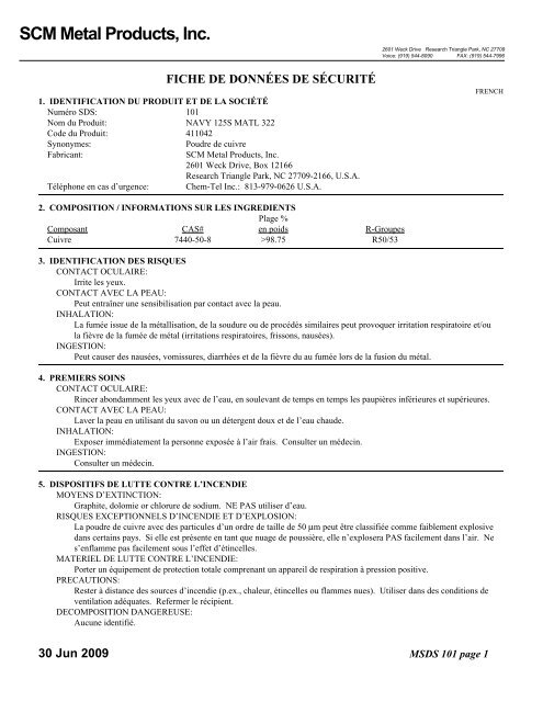 SCM Metal Products, Inc.