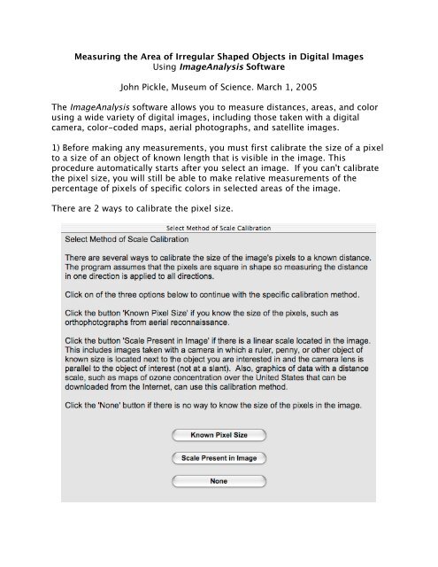 Measuring the Area of Irregular Shaped Objects in Digital Images ...