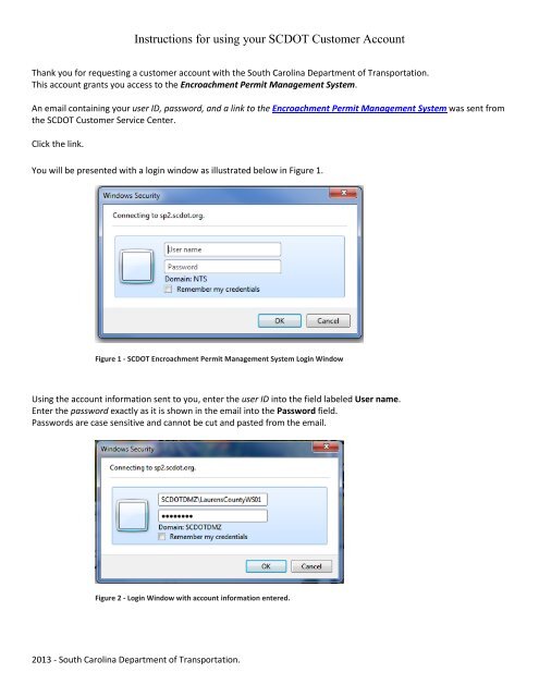 How-to guide for Extranet Account Access. - South Carolina ...