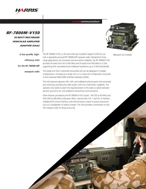 RF-7800M-V150 50-Watt Multiband Vehicular Amplifier Adapter (VAA)