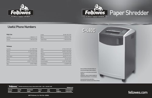 C-480C Manual - Fellowes