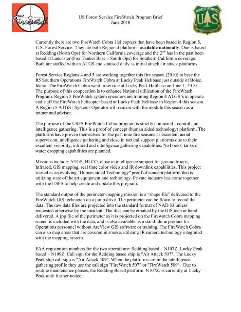 Firewatch Program Brief 2010(2) - Wildland Fire