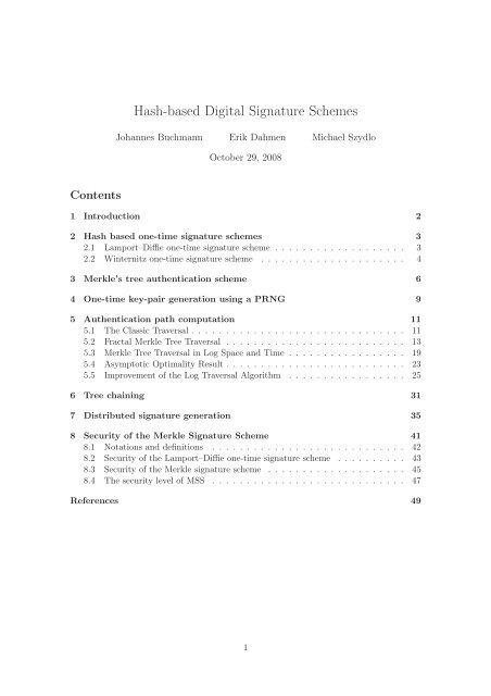 Hash-based Digital Signature Schemes - CDC