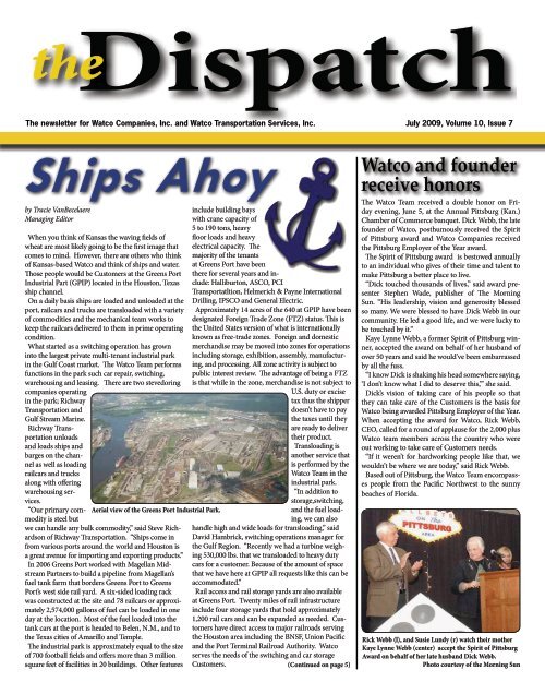 Watco and founder receive honors - Watco Companies, LLC