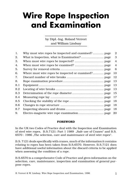 Wire Rope Inspection and Examination