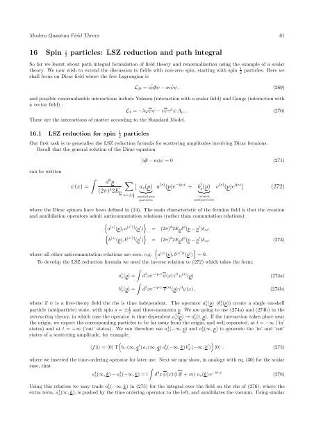 16 Spin 1 2 particles: LSZ reduction and path integral