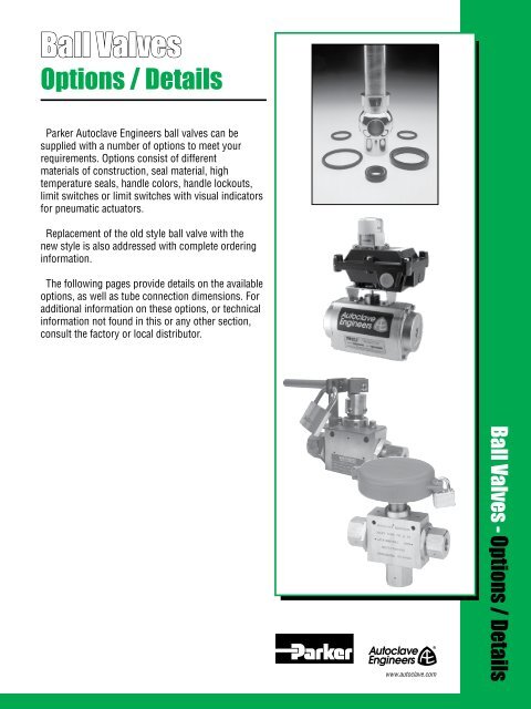 Ball Valves - Parker Autoclave Engineers