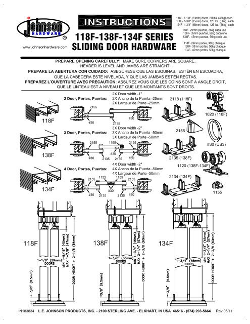 118f, 138f, 134f series - Johnson Hardware