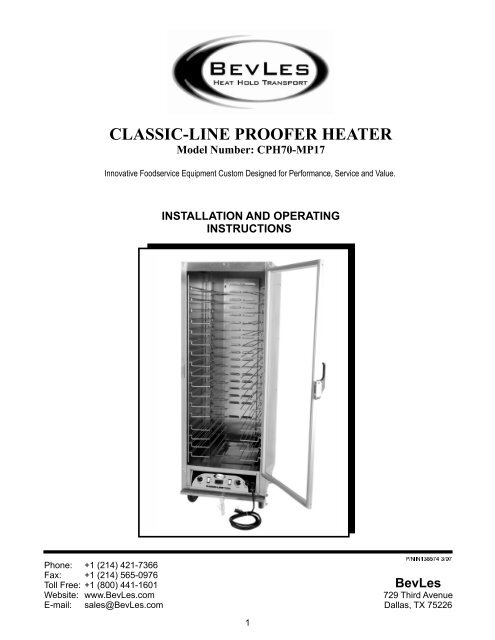 CLASSIC-LINE PROOFER HEATER - Bevles