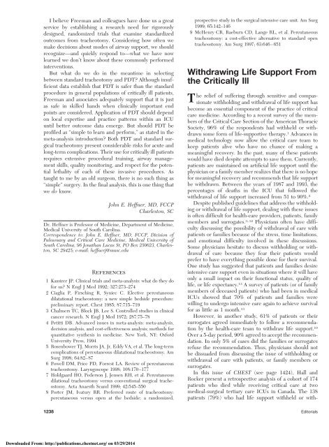 Withdrawing Life Support From the Critically Ill