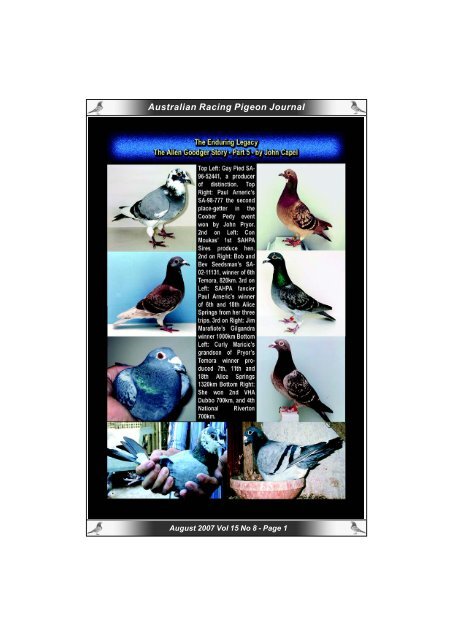 Australian Racing Pigeon Journal - pigeon sales