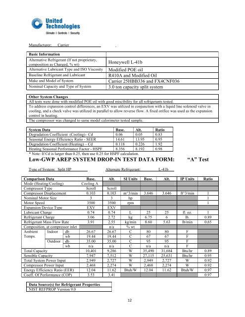 Low-GWP AREP SYSTEM DROP-