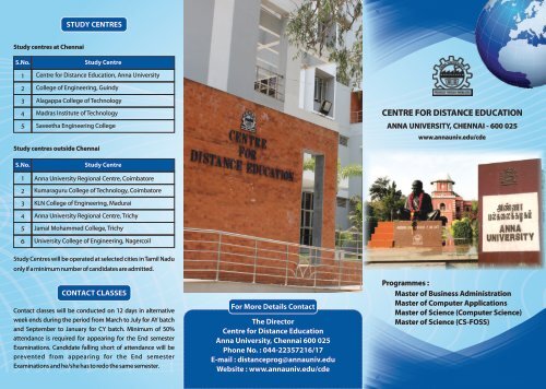 Brochure - Centre for Distance Education - Anna University