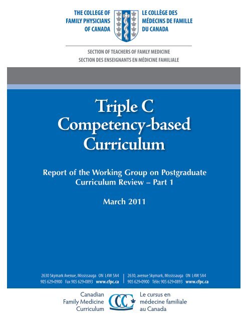 Triple C Competency-based Curriculum - The College of Family ...