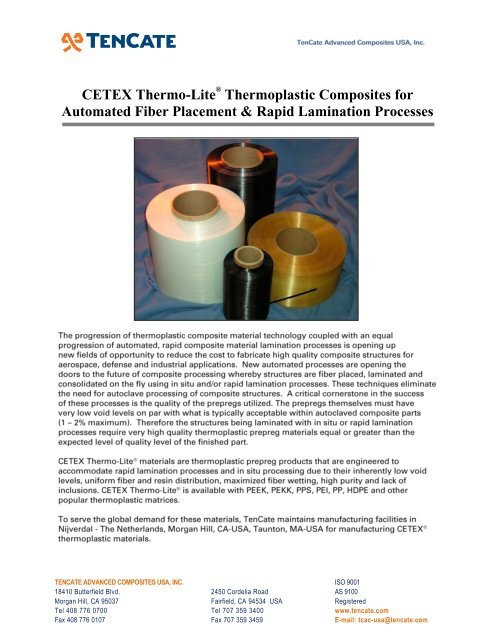 CETEX Thermo-Lite - TenCate