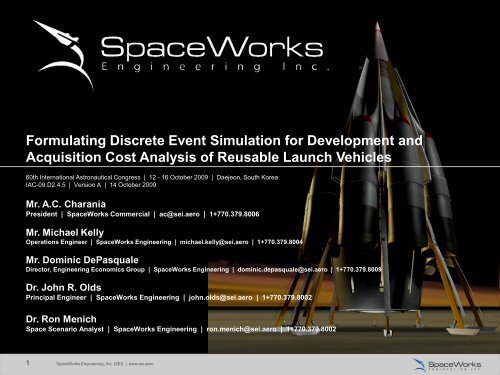 Presentation (PDF) - SpaceWorks Enterprises, Inc.