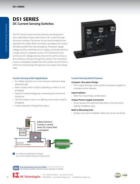 DS1 Current Sensing Switch - NK Technologies