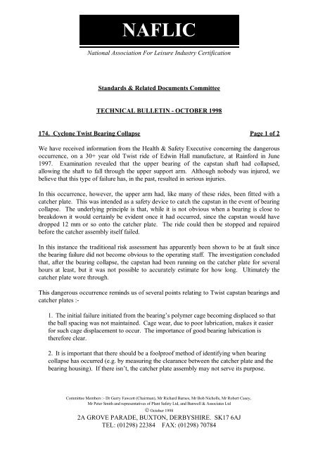 Technical Bulletin Cyclone Twist Bearing Collapse - LTC