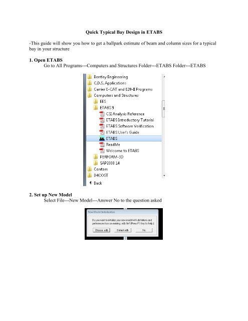Quick Typical Bay Design in ETABS -This guide will show ... - BIM Wiki