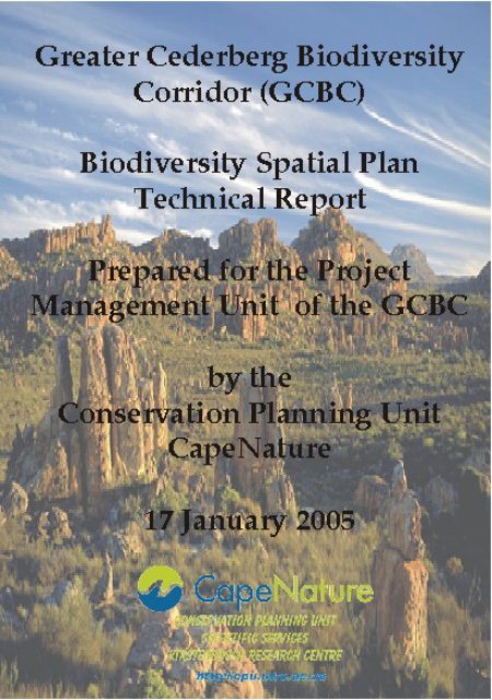 Technical Report - Biodiversity GIS - SANBI