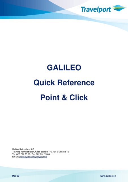 Galileo Quick Reference Point and Click 09 - index