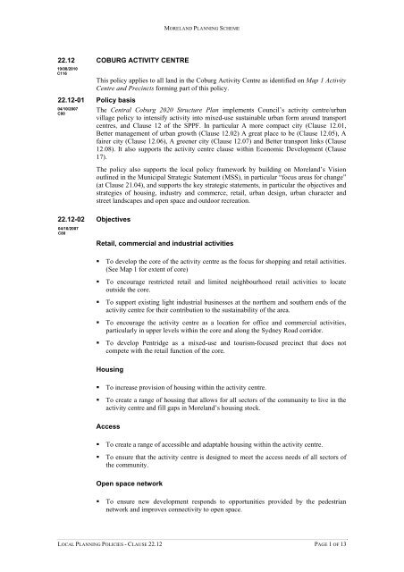 22.12 - Victoria's Planning Schemes