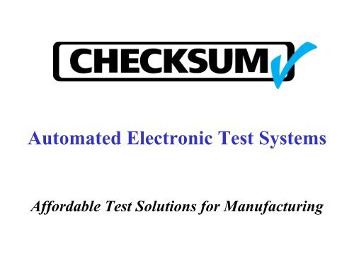 CheckSum Test Systems