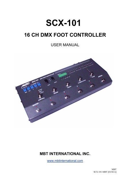 scx-101 16 ch dmx foot controller