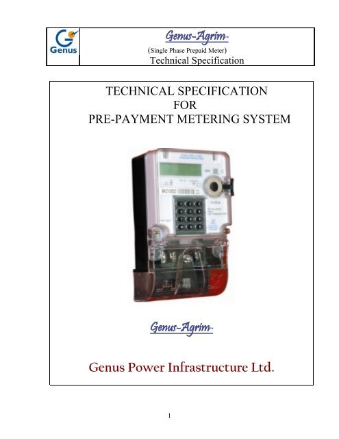 Genus-AgrimTM Genus-AgrimTM Genus Power Infrastructure Ltd.
