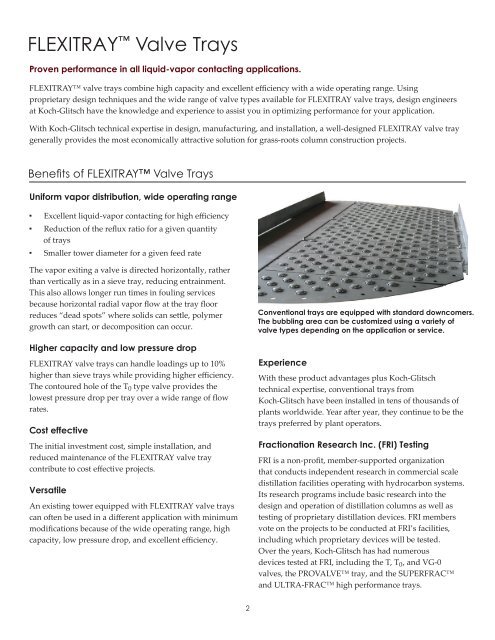 FLEXITRAY Valve TraysPro