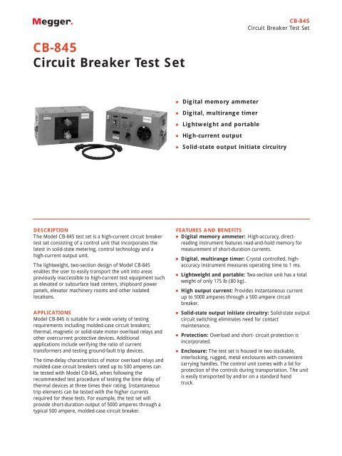 CB-845 Circuit Breaker Test Set - Surgetek