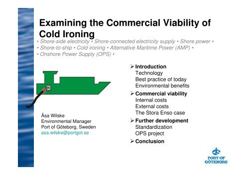 Examining the Commercial Viability of Cold Ironing - World Ports ...