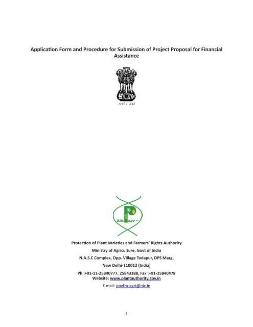 Application Form and Procedure for Submission of Project Proposal ...