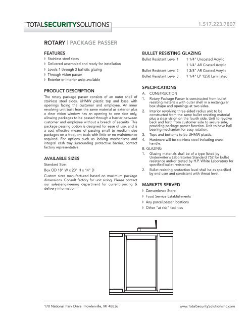 ROTARY | PACKAGE PASSER - TSS Bulletproof