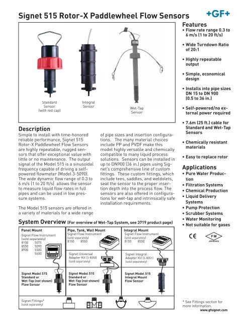 Signet 515 Rotor-X Paddlewheel Flow Sensors - Peterss