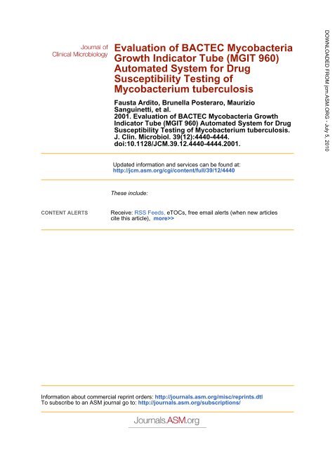 Mycobacterium tuberculosis - Evidence-Based Tuberculosis Diagnosis