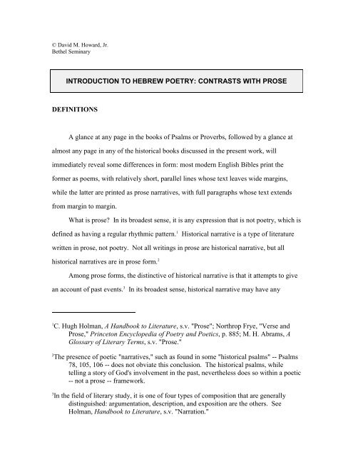 Introduction to Hebrew Poetry