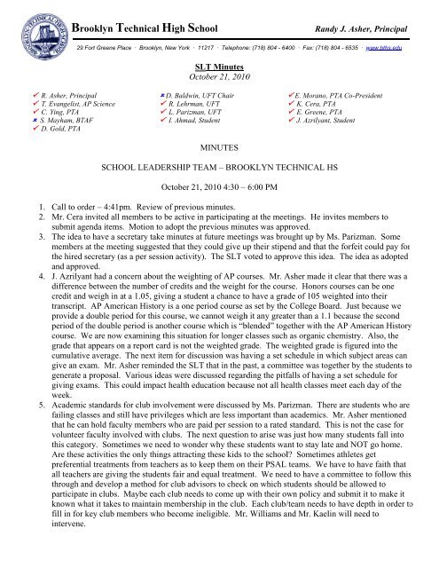 SLT - Brooklyn Technical High School