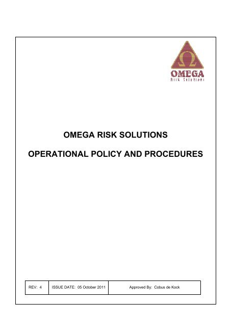 omega risk solutions operational policy and procedures