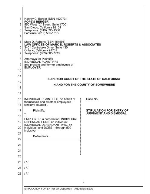 Stipulation To Continue Trial Los Angeles Central District Form